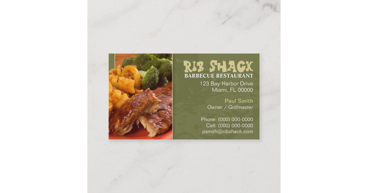 Barbecue Restaurant Business Card | Zazzle