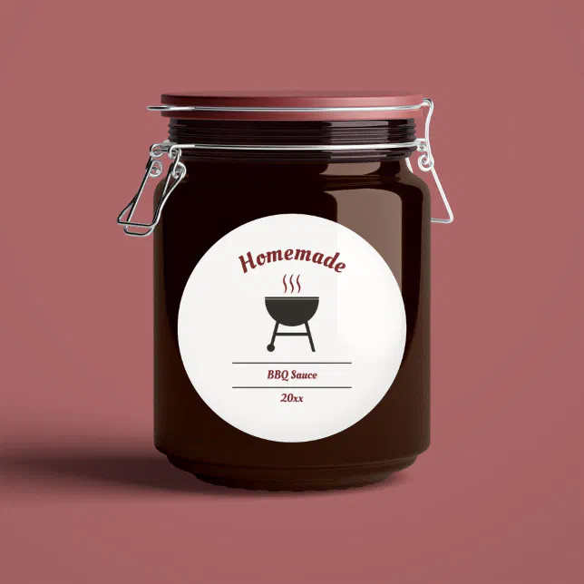Barbecue Sauce BBQ Label Sticker | Zazzle
