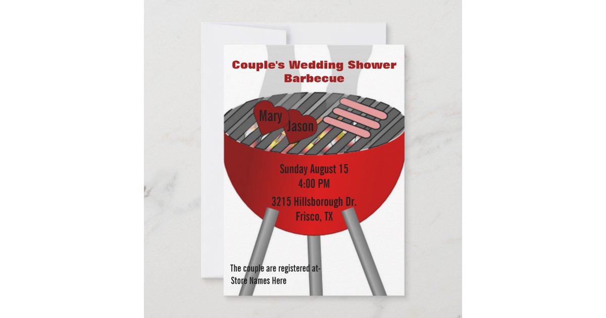 Barbecue Themed Couple's Wedding Shower Invitation | Zazzle