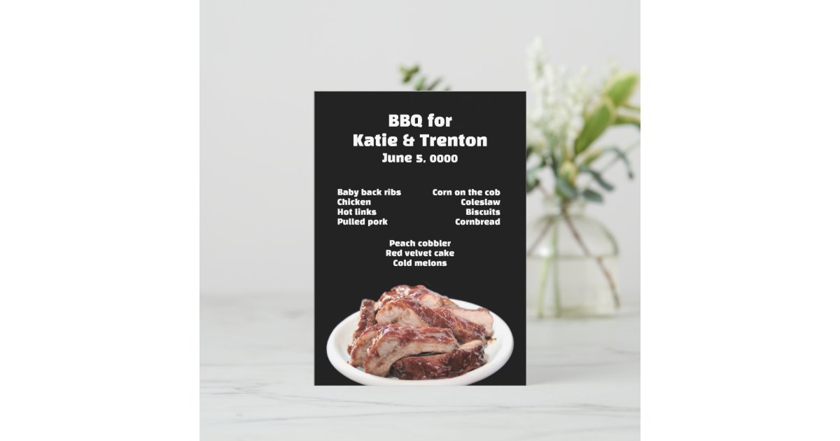 Barbecued baby back ribs menu | Zazzle