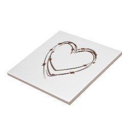 Barbed Wire Heart Ceramic Tile | Zazzle