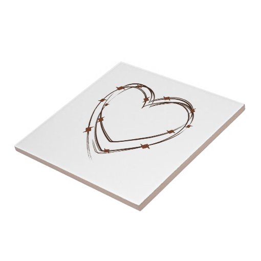 Barbed Wire Heart Ceramic Tile | Zazzle