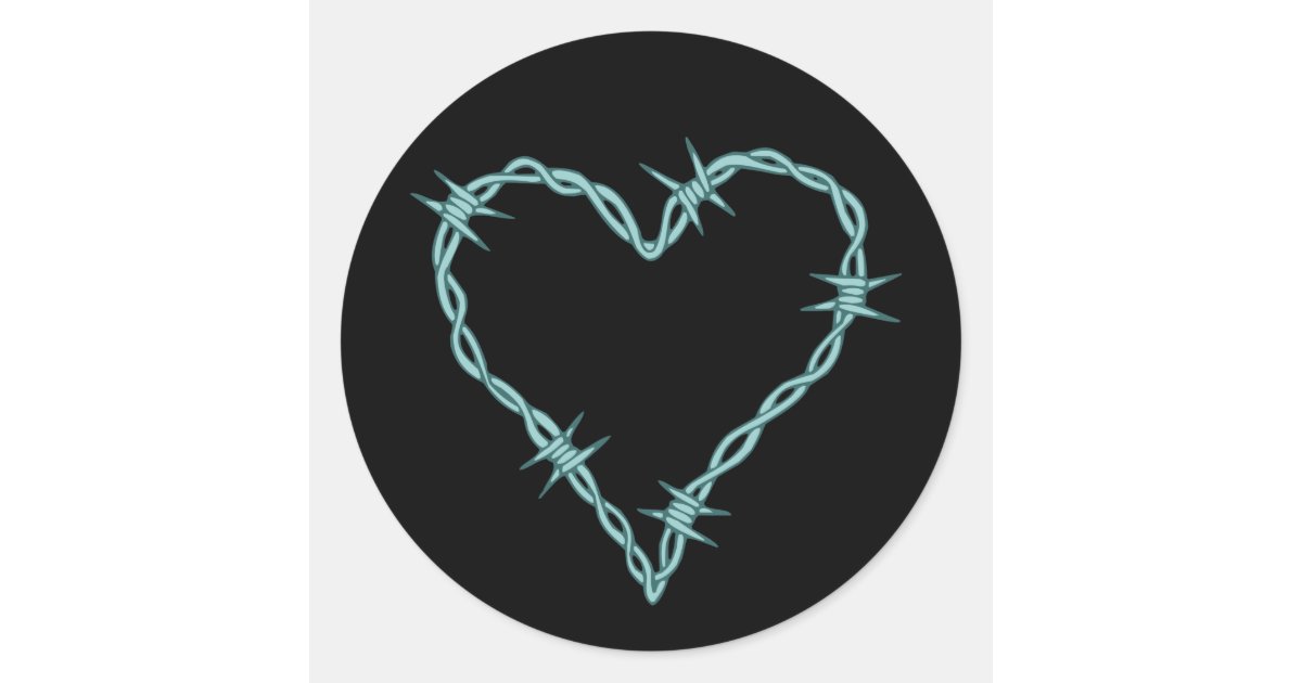 Barbed Wire Heart Classic Round Sticker | Zazzle