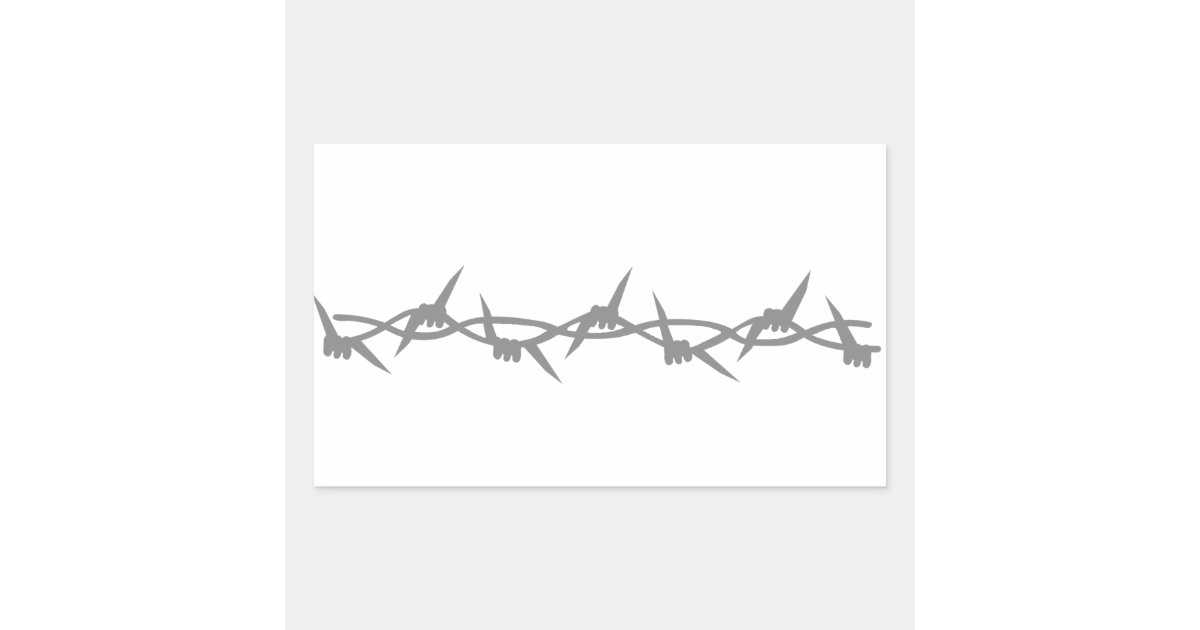 Barbed Wire Rectangular Sticker | Zazzle
