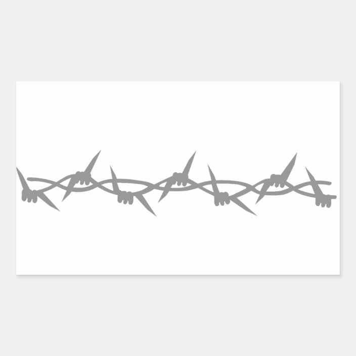 Barbed Wire Rectangular Sticker | Zazzle.com