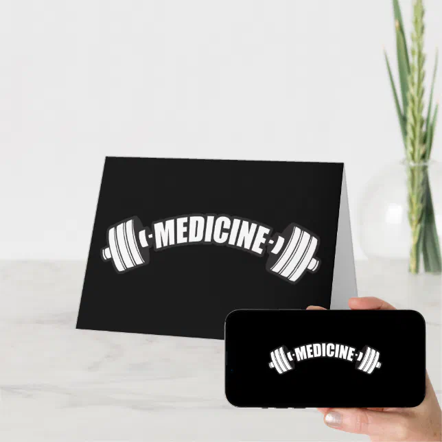 Barbell - Iron Medicine - Weight Lifting Gym Card | Zazzle