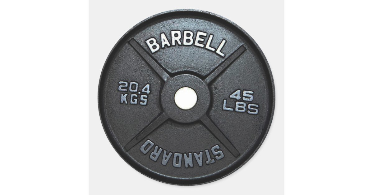 Barbell Plate Classic Round Sticker | Zazzle