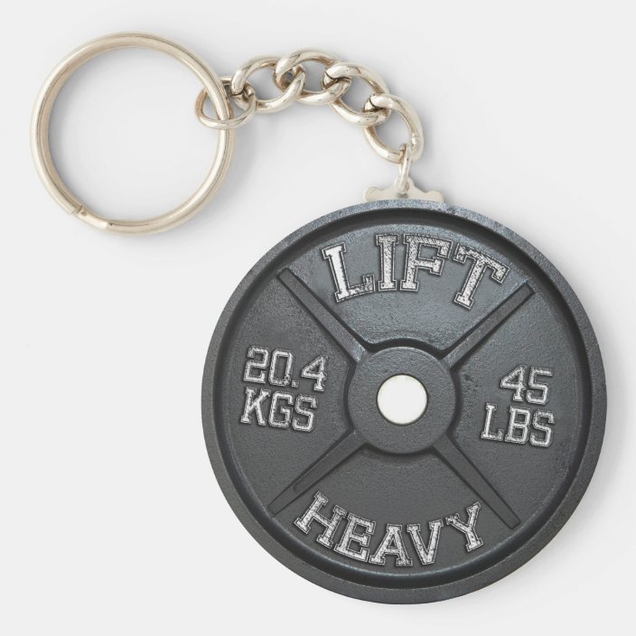Barbell Plate - Lift Heavy Keychain | Zazzle.com