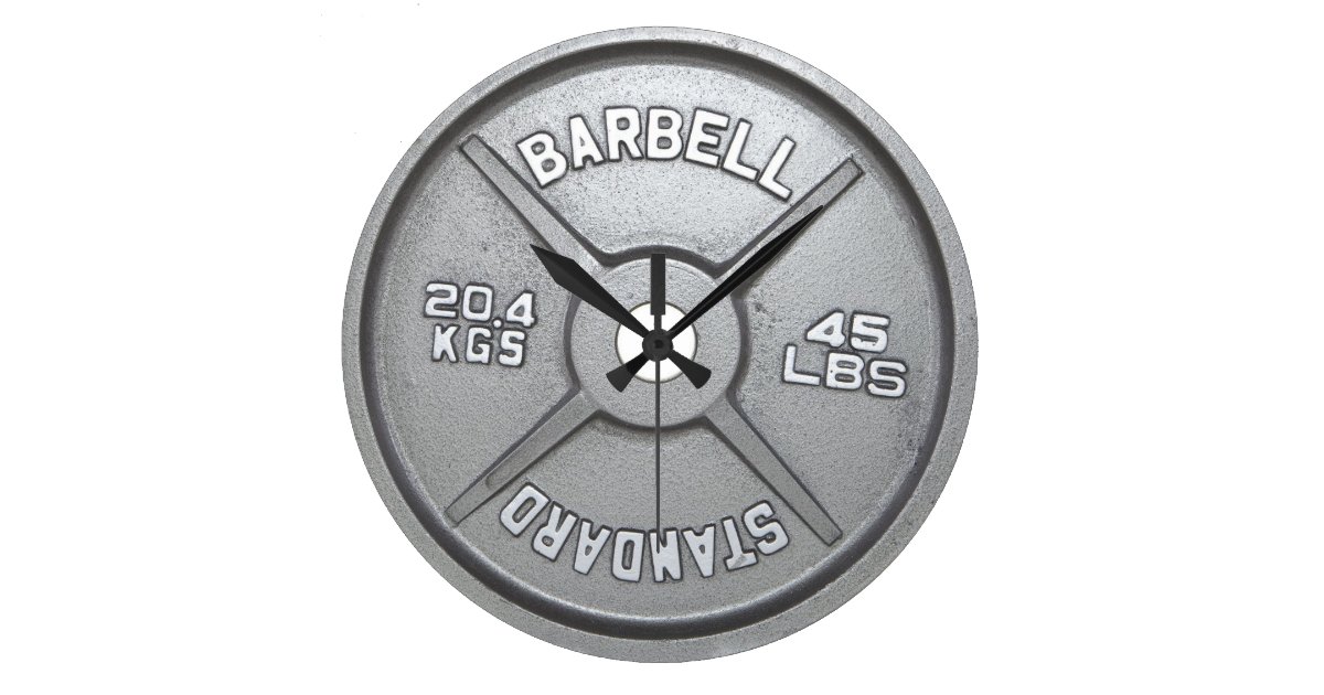 Barbell Plate Wall Clock | Zazzle