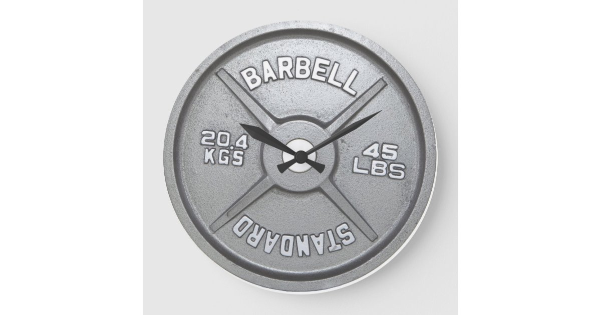 Barbell Plate Wall Clock | Zazzle