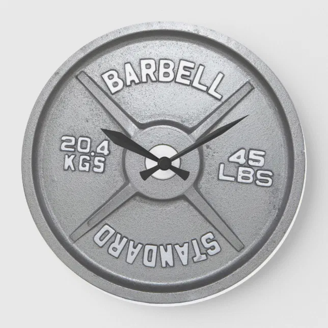Barbell Plate Wall Clock | Zazzle