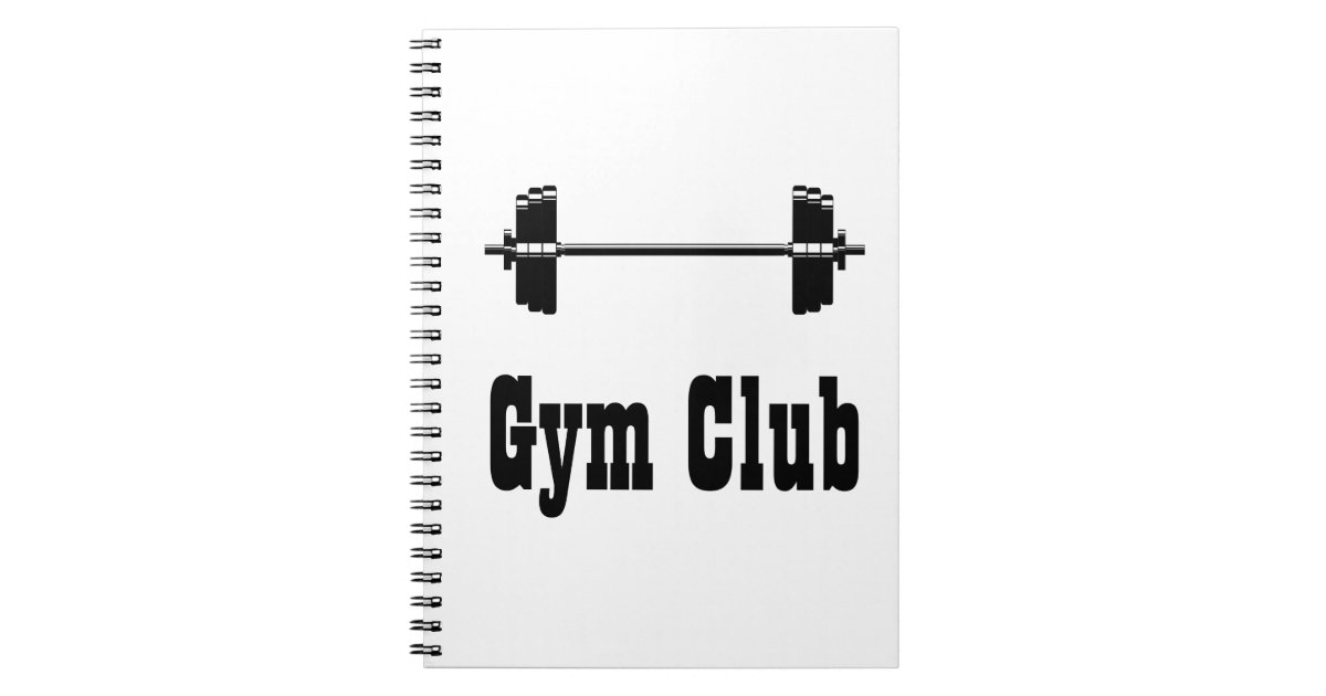 Barbell workout gym silhouette notebook | Zazzle