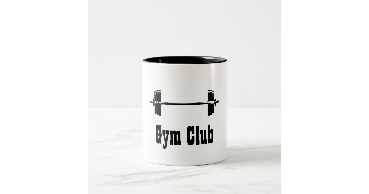 Barbell workout gym silhouette Two-Tone coffee mug | Zazzle
