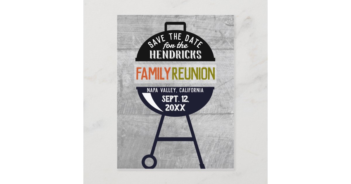 Barbeque Family Reunion Save the Date Postcard | Zazzle