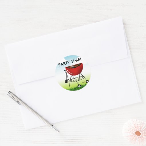 Barbeque Grill Party Time Sticker | Zazzle