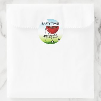 Barbeque Grill Party Time Sticker | Zazzle