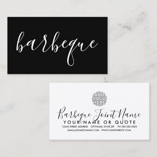barbeque handwritten business card | Zazzle