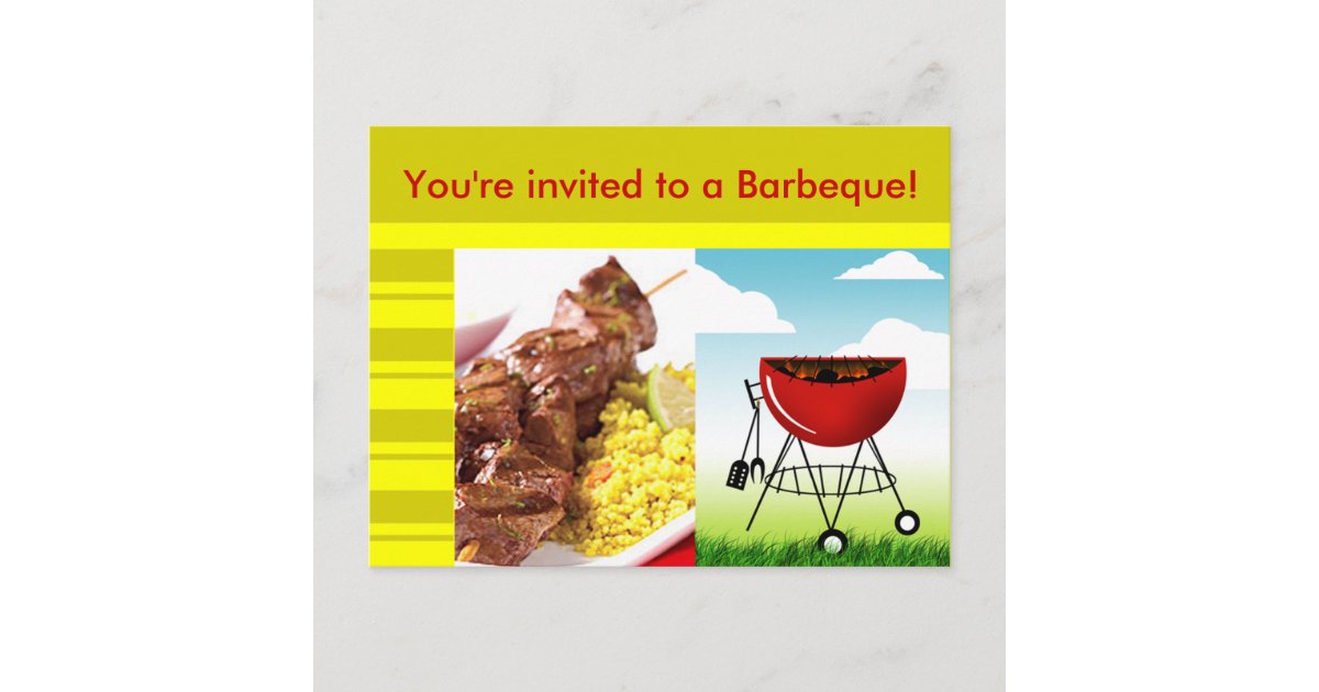 Barbeque Invitation Postcard | Zazzle