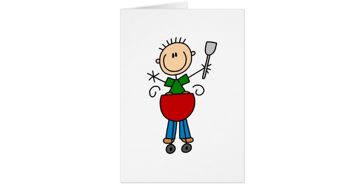 Barbeque Stick Figure Card | Zazzle