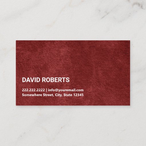 Barber Babershop Minimalist Faux Red Velvet Business Card | Zazzle