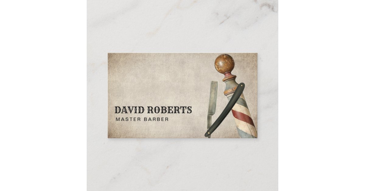 Barber Barbershop Vintage Razor Hair Salon Business Card | Zazzle