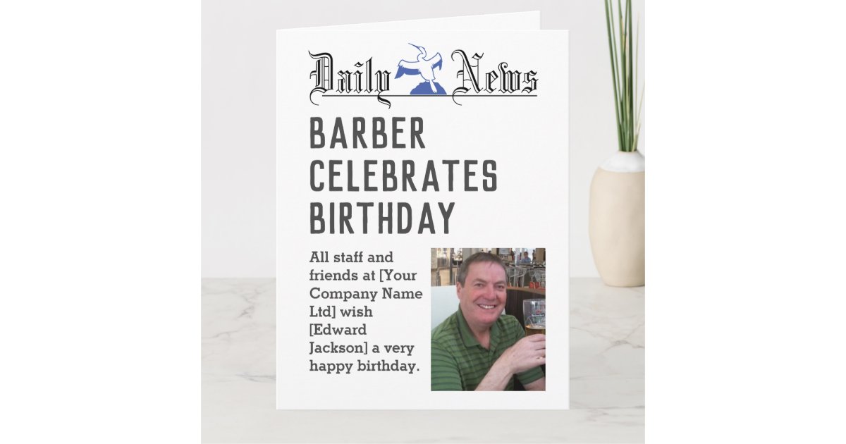Barber Birthday Card to Personalize | Zazzle