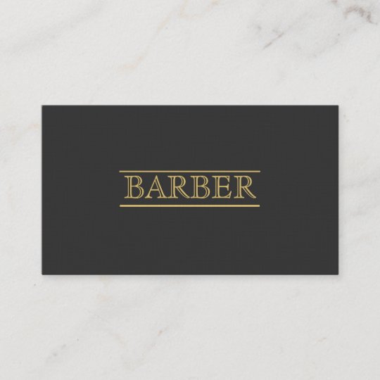 Barber Bold Black Gold Modern Professional Simple Business Card ...