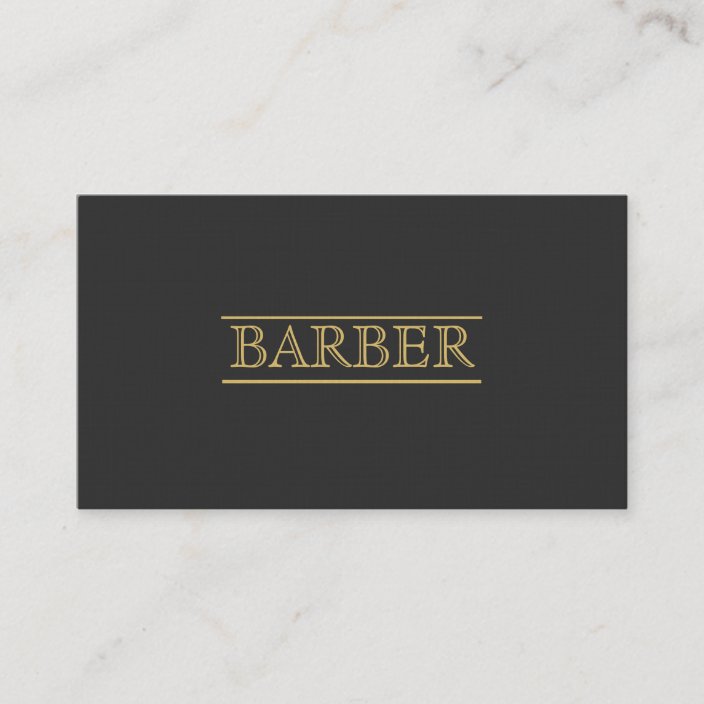 Barber Bold Black Gold Modern Professional Simple Business Card ...