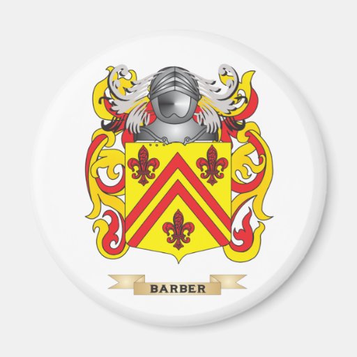 Barber Coat of Arms (Family Crest) Fridge Magnet | Zazzle