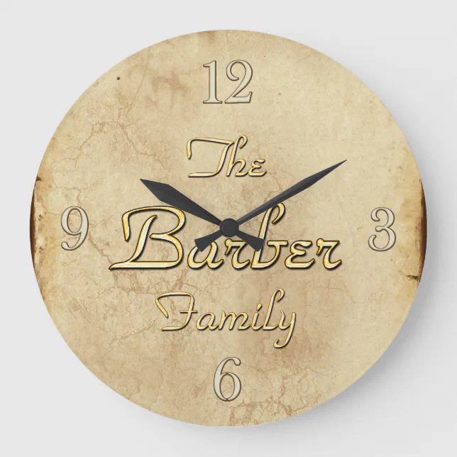 BARBER Family Clan Reunion Custom Designed Clock | Zazzle
