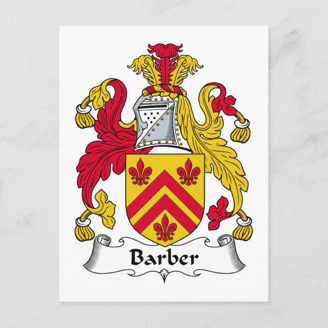 Barber Family Crest Postcard | Zazzle
