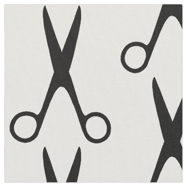 Black White Simple Scissor Pattern Fabric | Zazzle