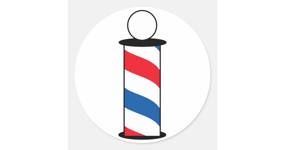 Barber Pole Classic Round Sticker | Zazzle