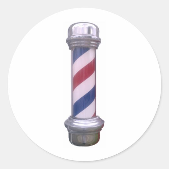 Barber Pole Classic Round Sticker | Zazzle.com
