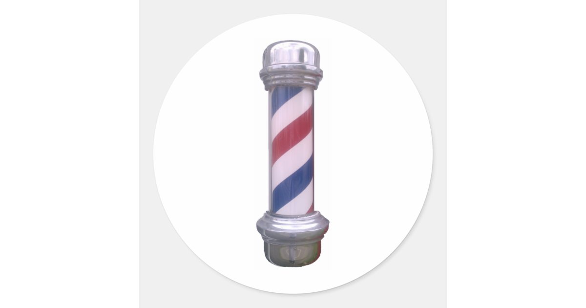 Barber Pole Classic Round Sticker | Zazzle