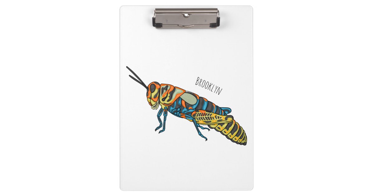 Barber pole grasshopper cartoon illustration clipboard | Zazzle