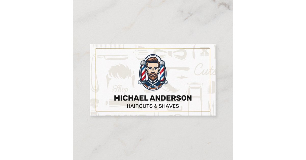 Barber Poles | Shop Owner Business Card | Zazzle