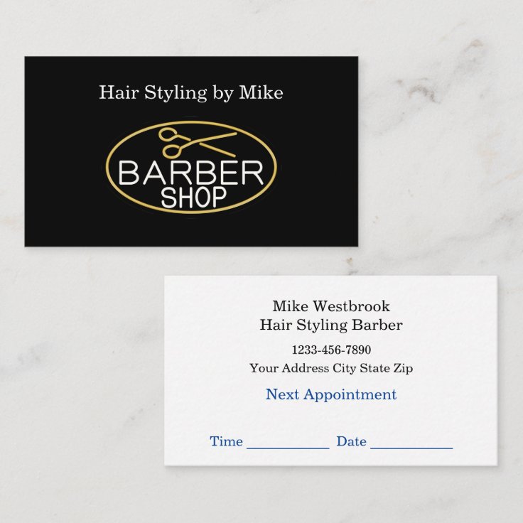 Barber Shop Appointment Business Card Template | Zazzle