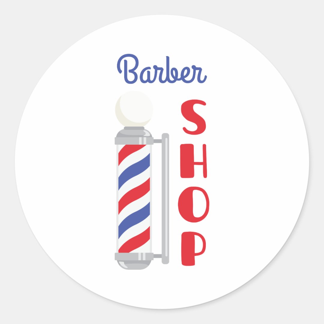 Barber Shop Classic Round Sticker | Zazzle