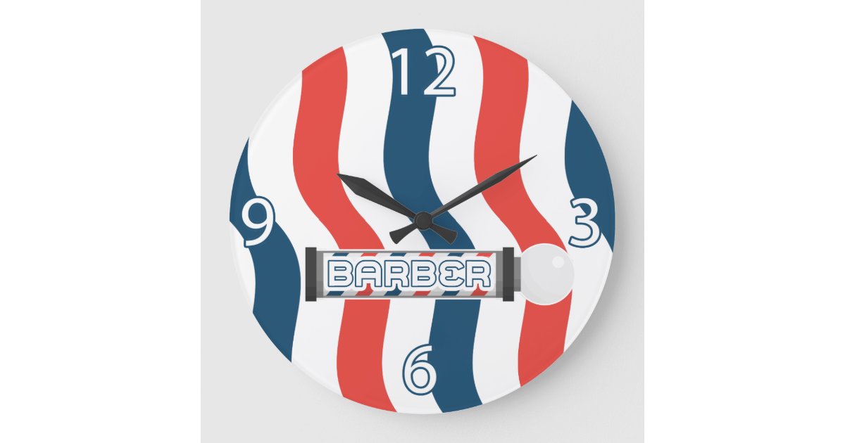 Barber Shop Clock - Customizable | Zazzle