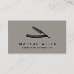 Barber Shop Cool Straight Razor Business Card | Zazzle