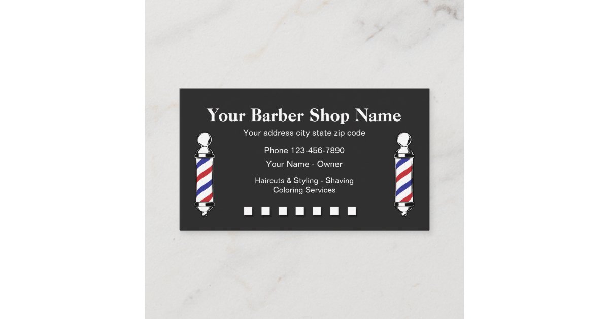 Barber Shop Design Loyalty Card | Zazzle