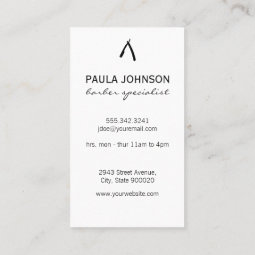 Barber Shop Leather | Shaving Blade Business Card | Zazzle