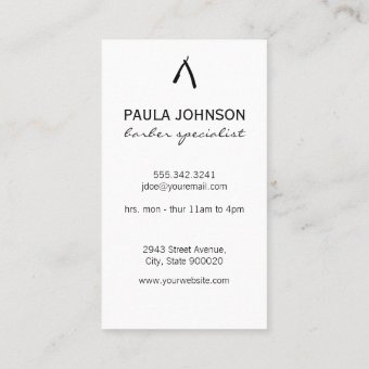 Barber Shop Leather | Shaving Blade Business Card | Zazzle