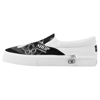 Barber shop logo Slip-On sneakers | Zazzle