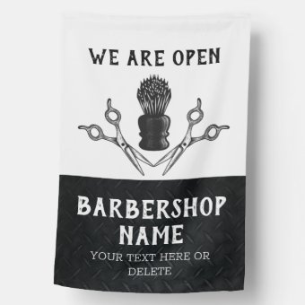 Barber Shop Open Sign Small Business Scissors | Zazzle