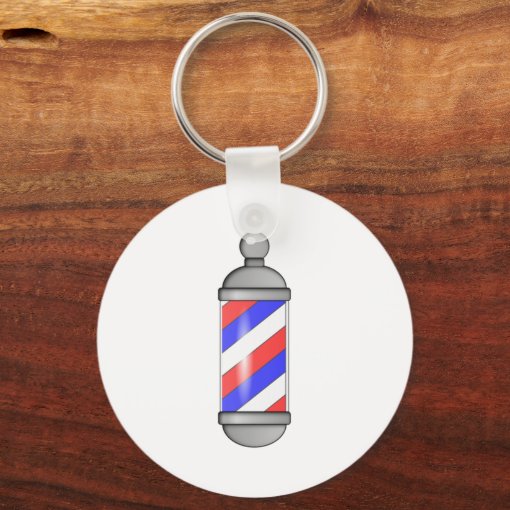 Barber Shop Pole Keychain | Zazzle