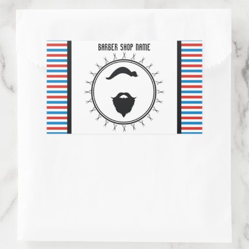 Barber shop template rectangular sticker | Zazzle