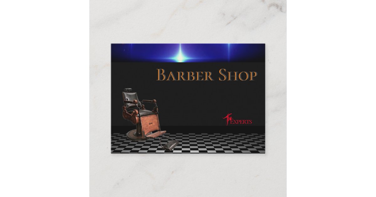 Barber Shop Vintage Black, White, Checkers Business Card | Zazzle