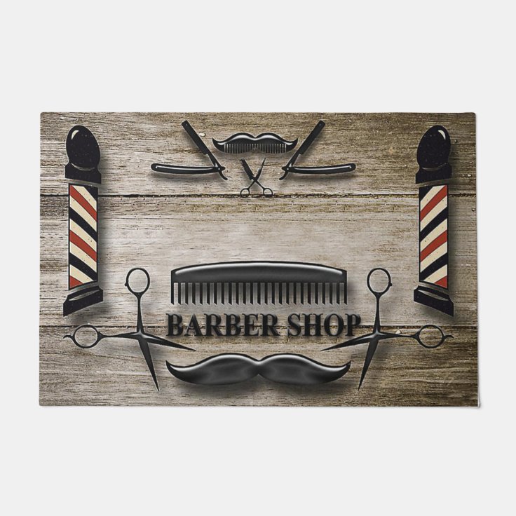 Barber Shop Welcome Mat, Hair Salon Doormat | Zazzle